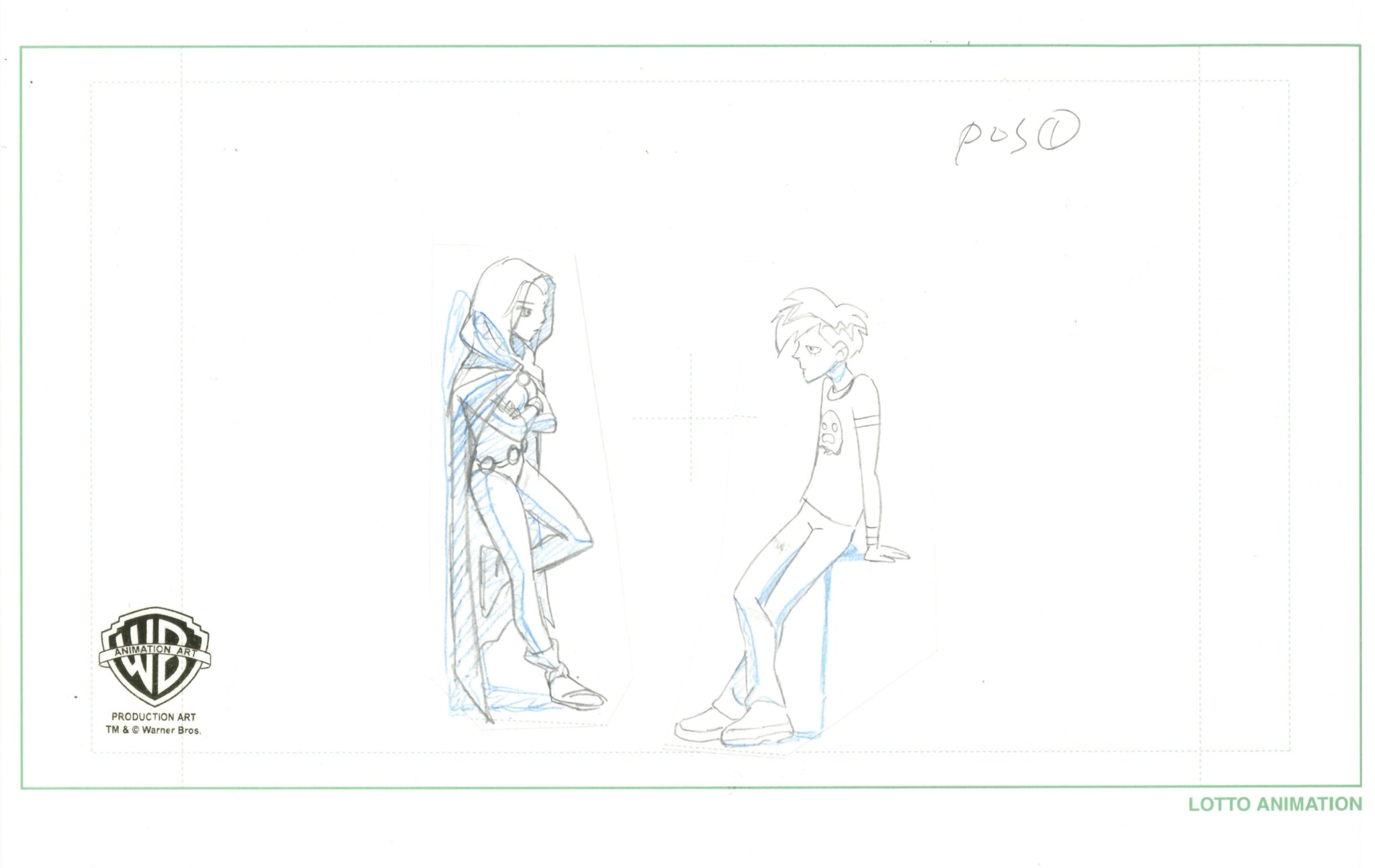 Teen Titans Original Production Drawing: Raven, Goth Boy – Clampett Studio