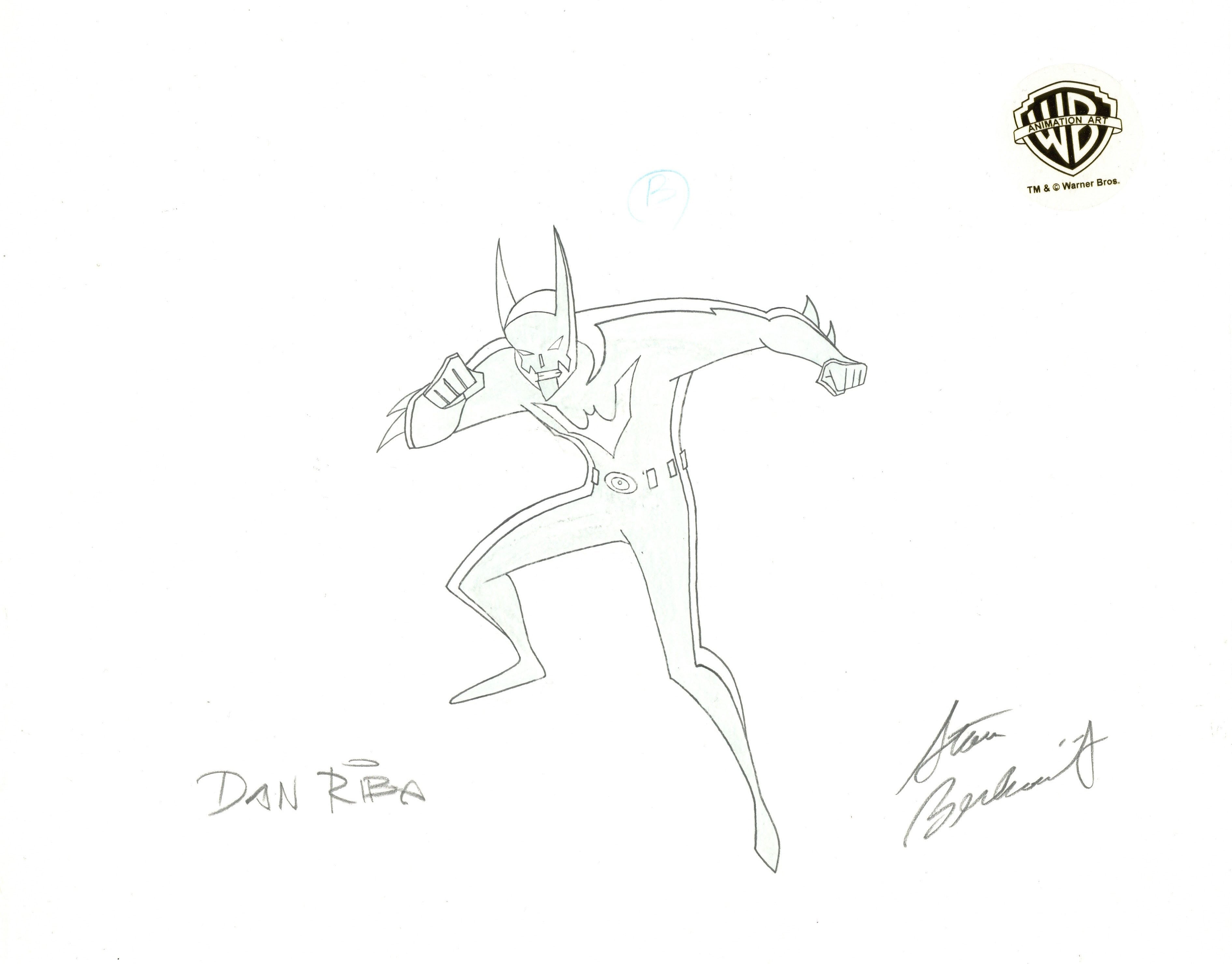 Batman Beyond Original Production Drawing Signed by Dan Riba and Stan ...