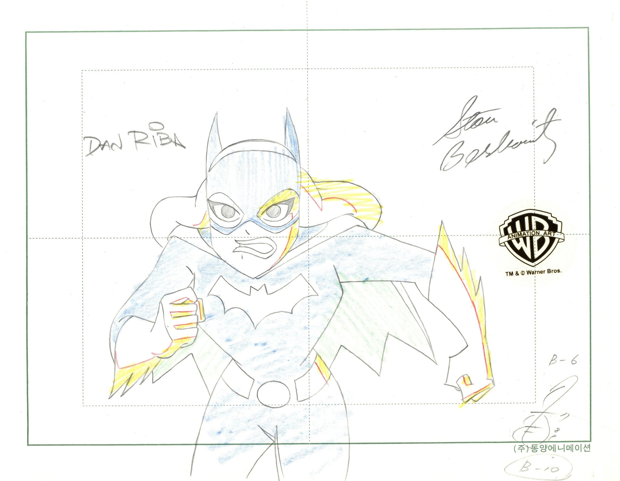 The New Batman Adventures Original Production Drawing Signed by Dan Ri ...