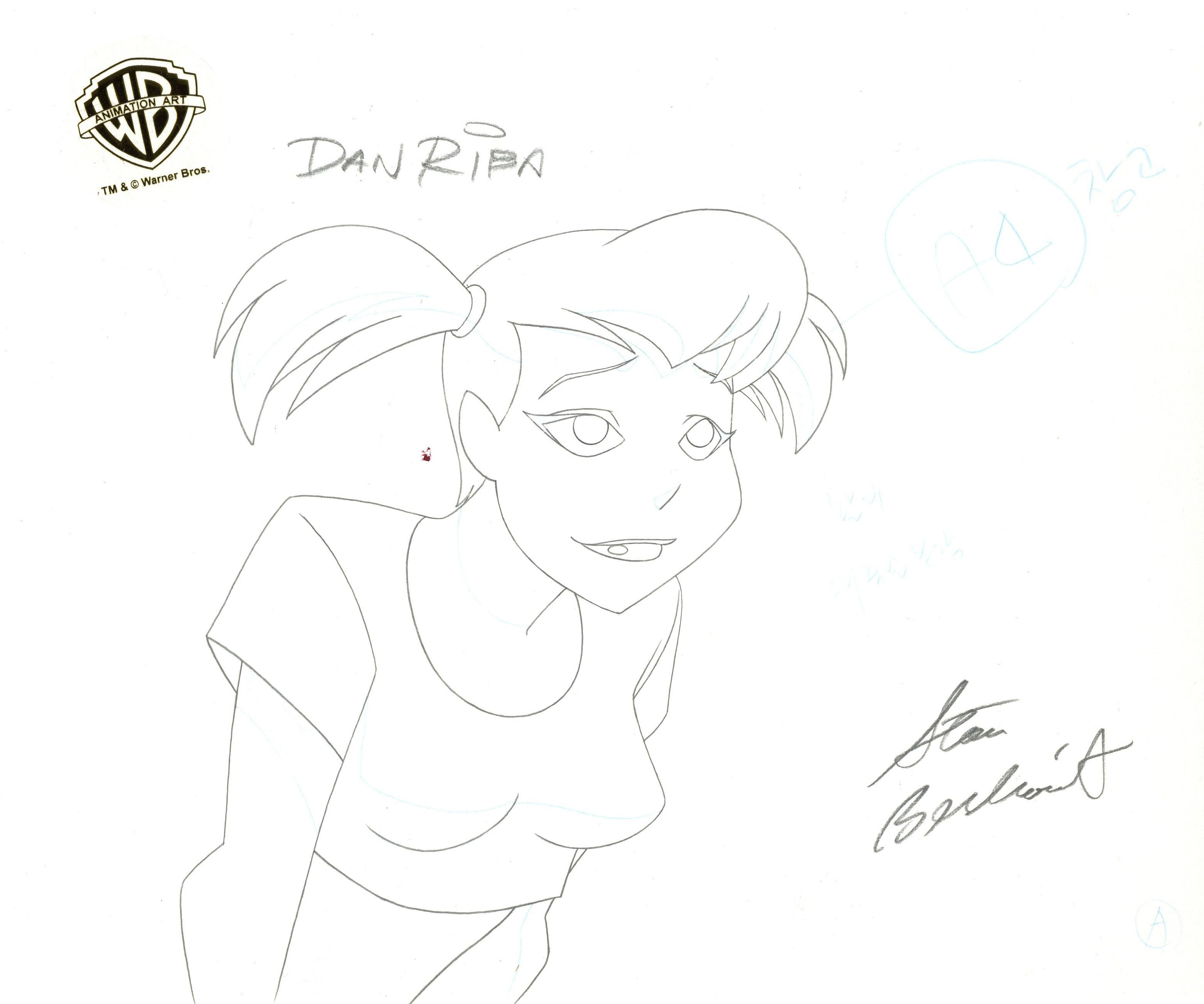 The New Batman Adventures Original Production Drawing Signed by Dan Ri ...