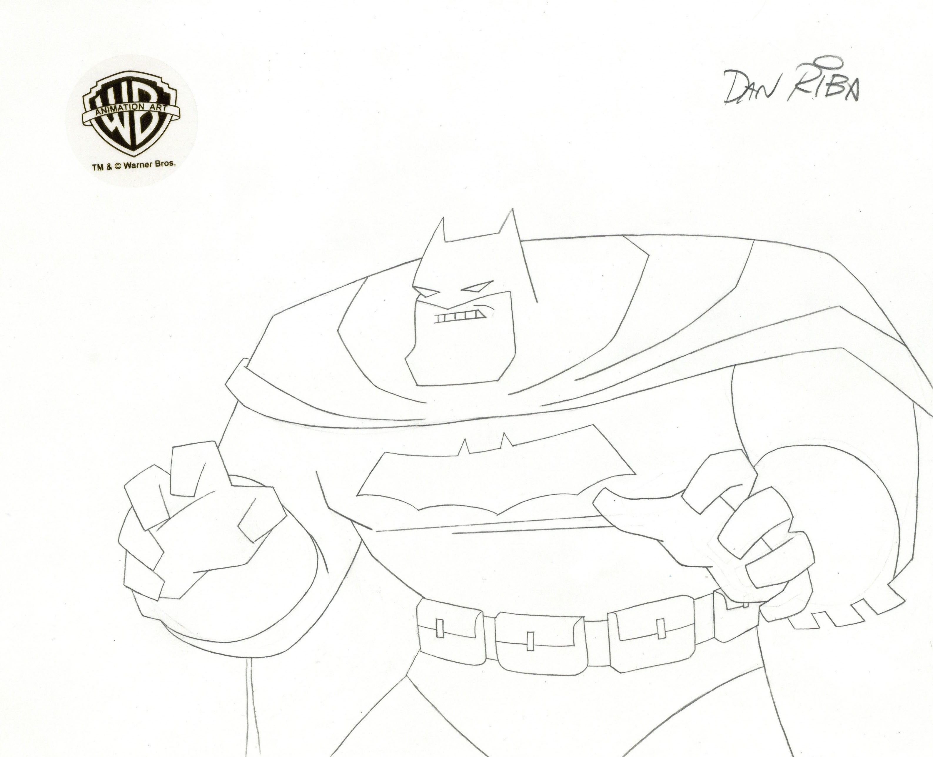 The New Batman Adventures Original Production Drawing Signed by Dan Ri ...