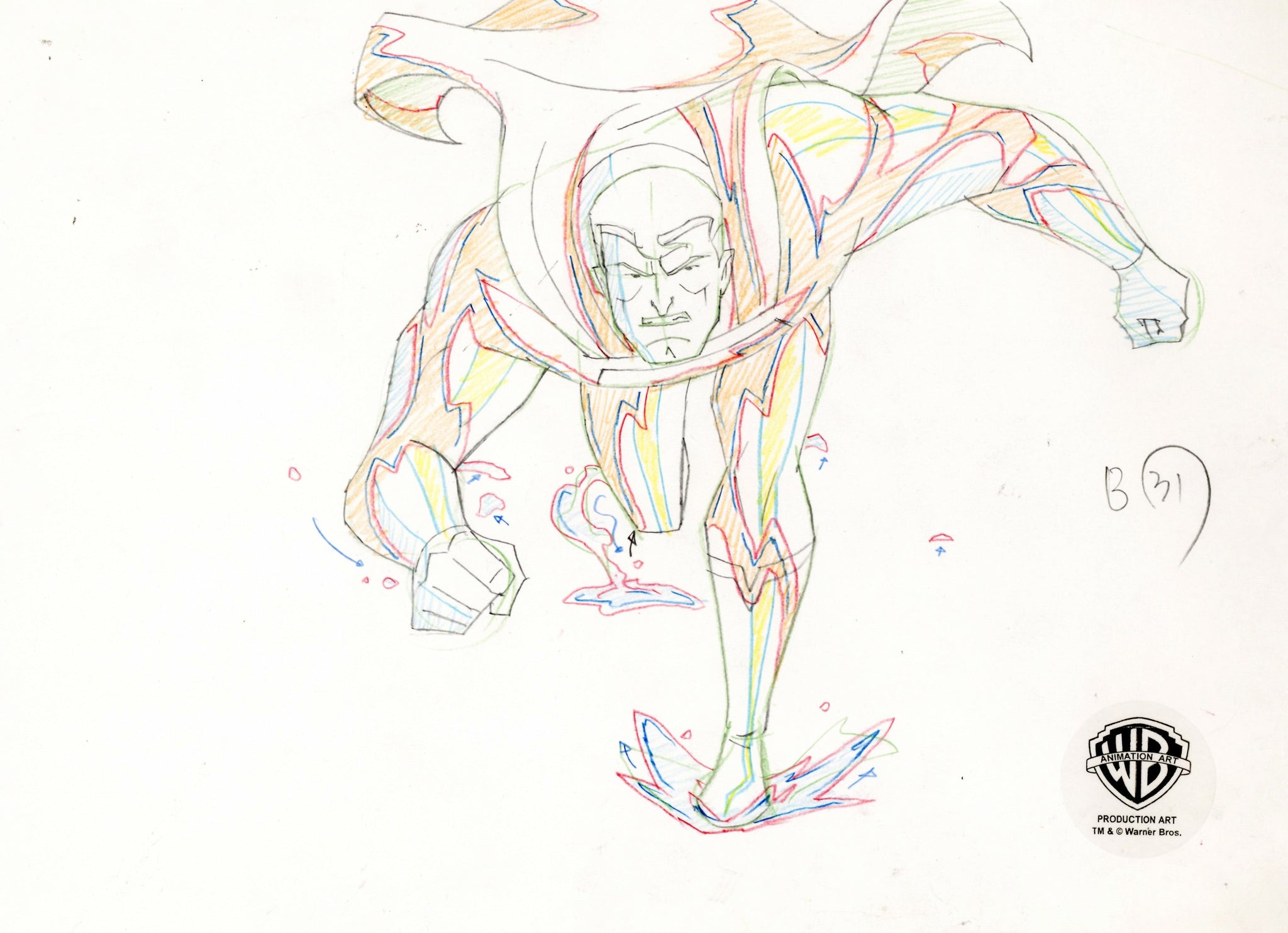 Superman: Doomsday Original Production Drawing: Superman – Clampett Studio