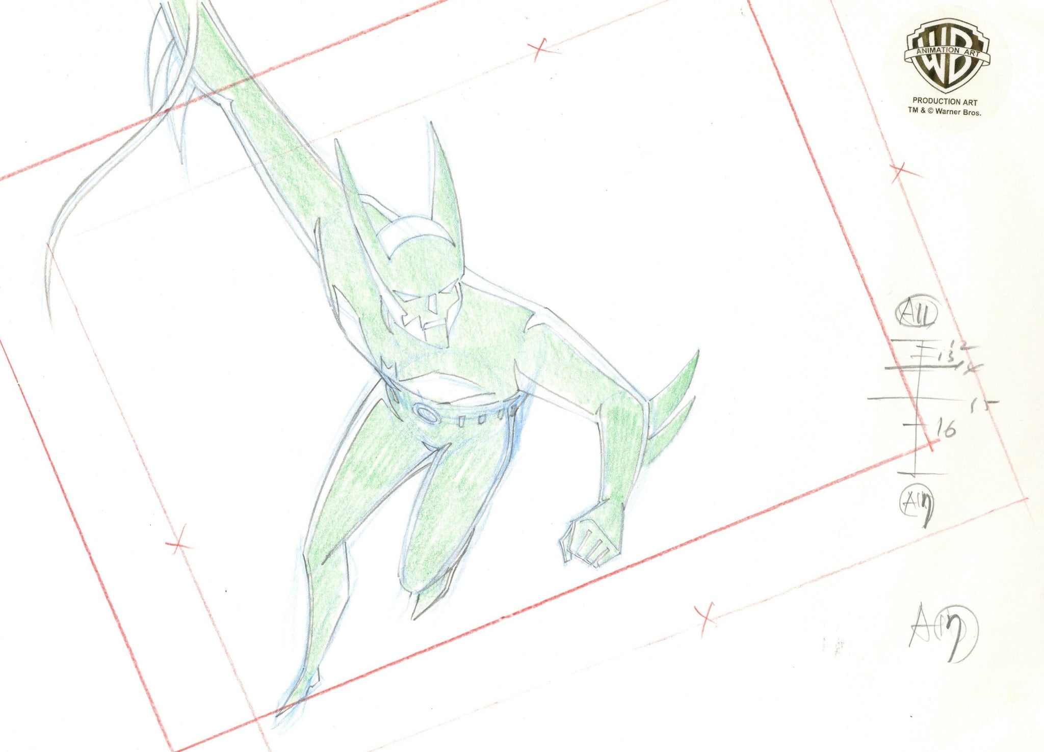 Batman Beyond Original Production Layout Drawing: Batman – Clampett Studio