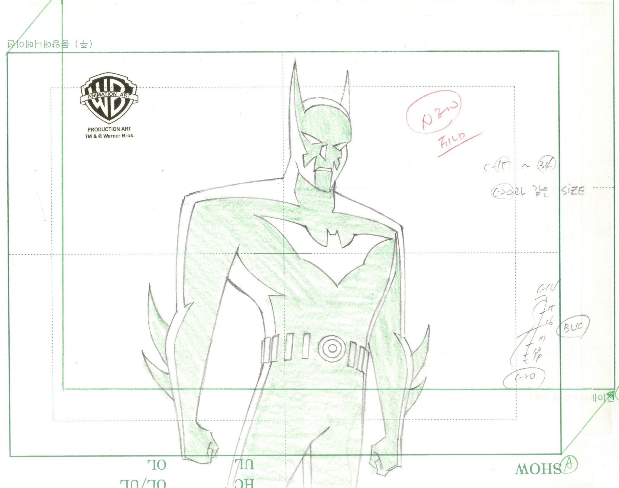 Batman Beyond Original Production Layout Drawing: Batman – Clampett Studio