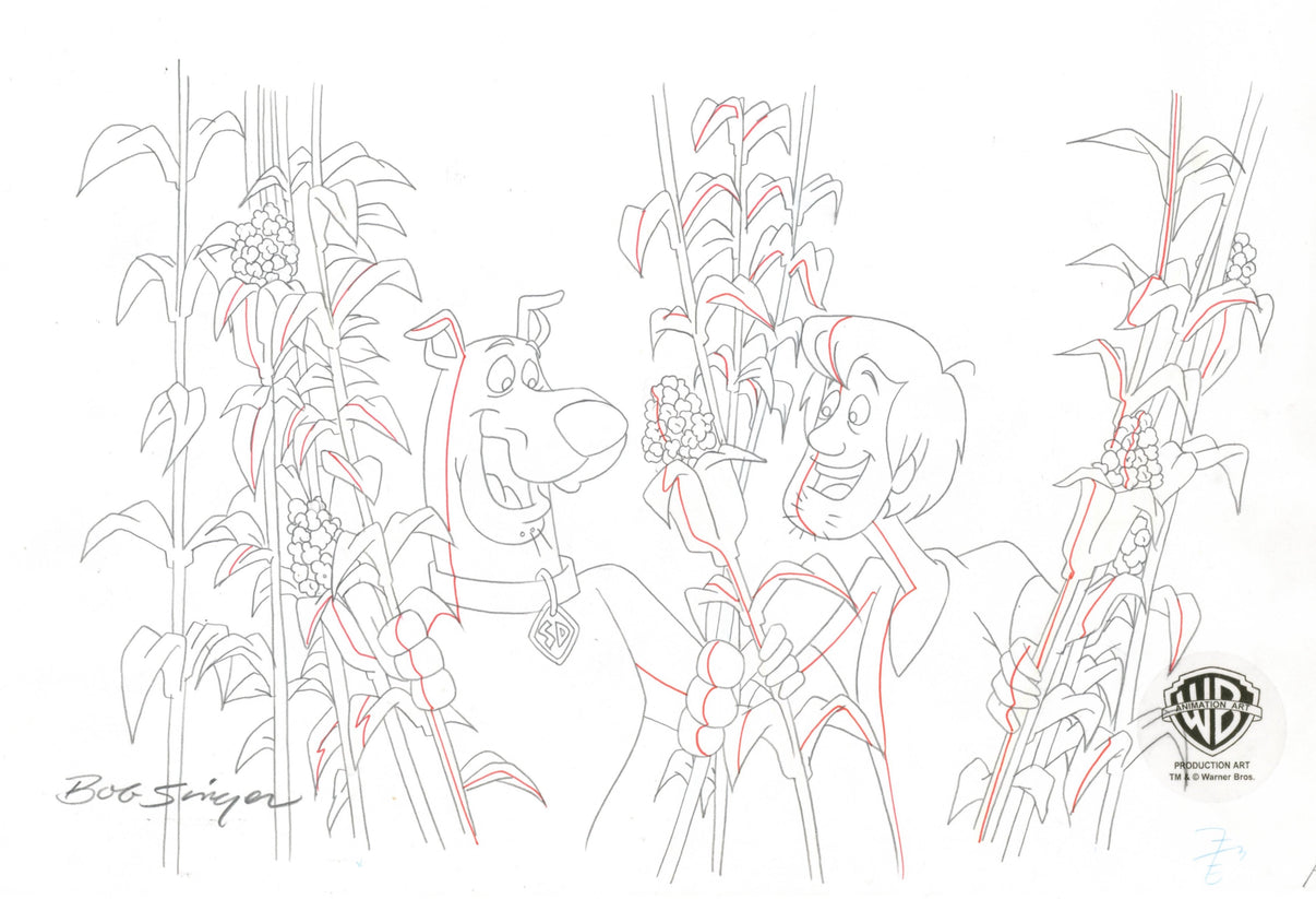 Scooby-Doo Original Production Drawing Signed by Bob Singer: Scooby an ...