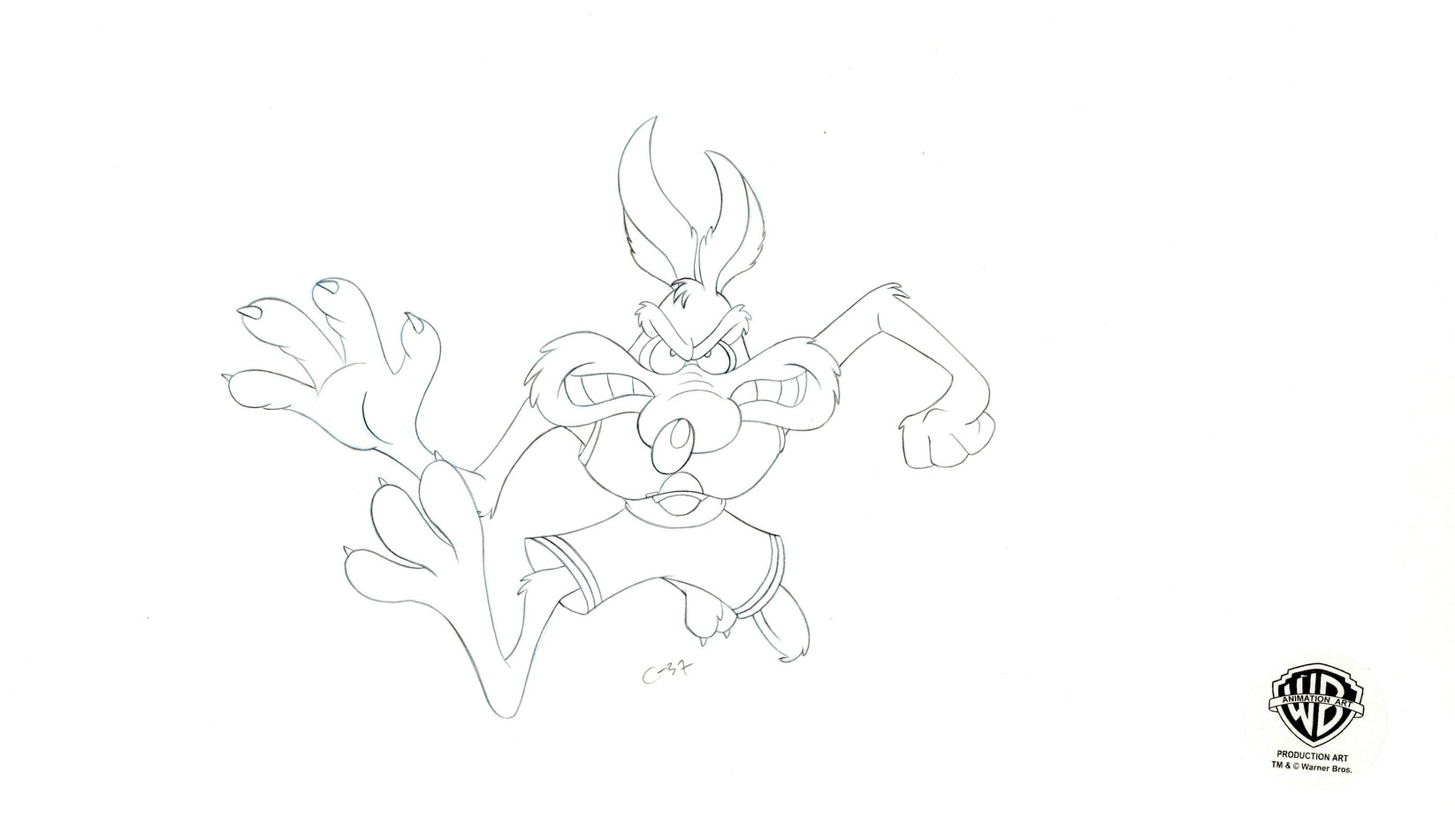 Space Jam Original Production Drawing: Wile E. Coyote – Clampett Studio