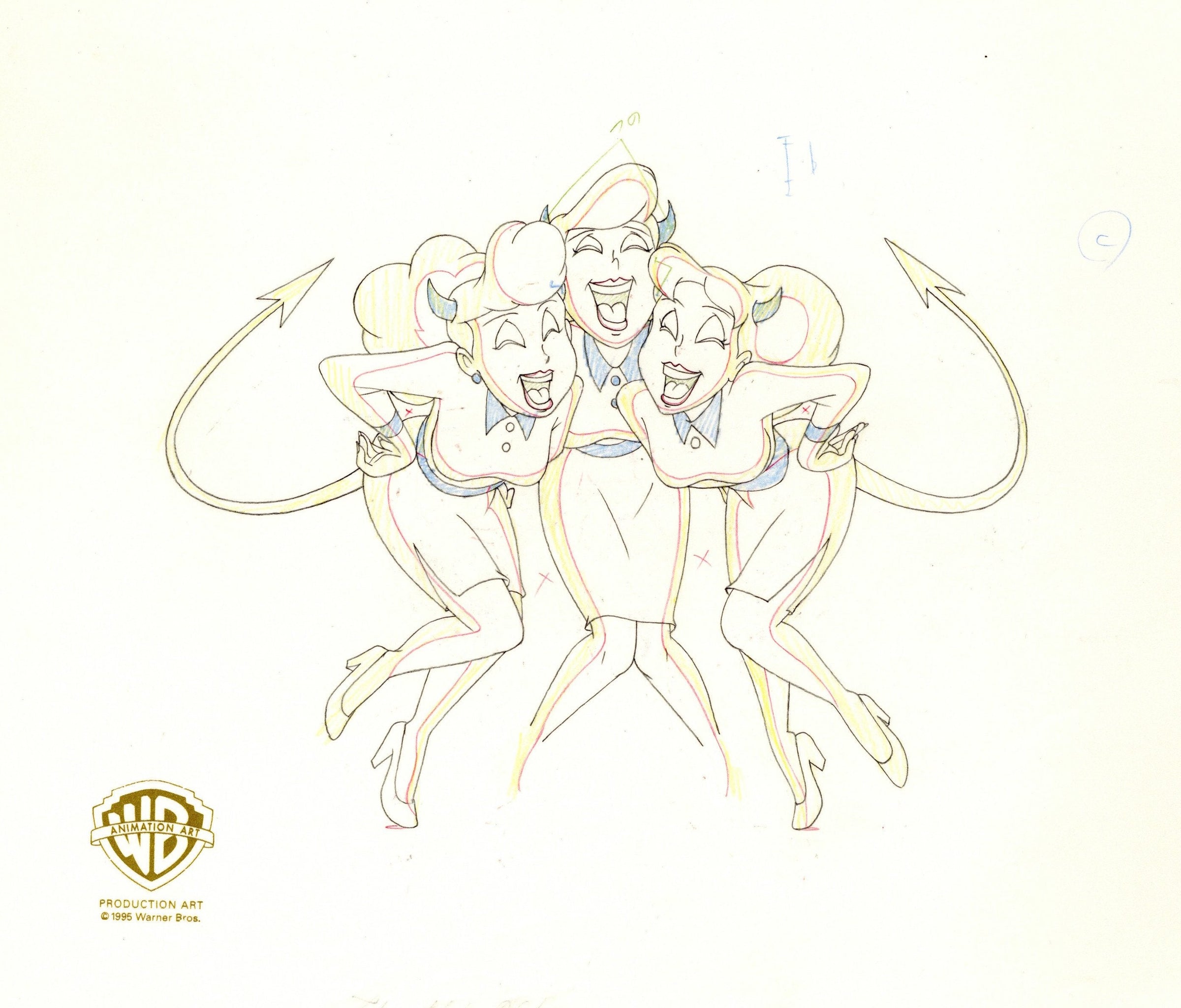 Animaniacs Original Production Drawing: Chorus Girls – Clampett Studio